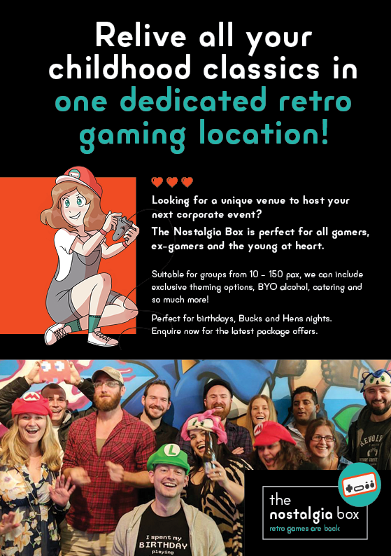 Adult Party Flyer - The Nostalgia Box - Perth Gaming Museum and Party Venue Adult Party Flyer - The Nostalgia Box - Perth Gaming Museum and Party Venue